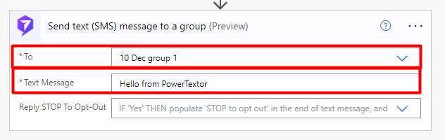 How to Send a collective message to a group using Power Textor in Power Platform